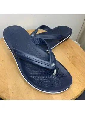 CROCS | Shoes | Crocs Crocband Flip Navy Blue Thong Sandals Sz Men 8 ...
